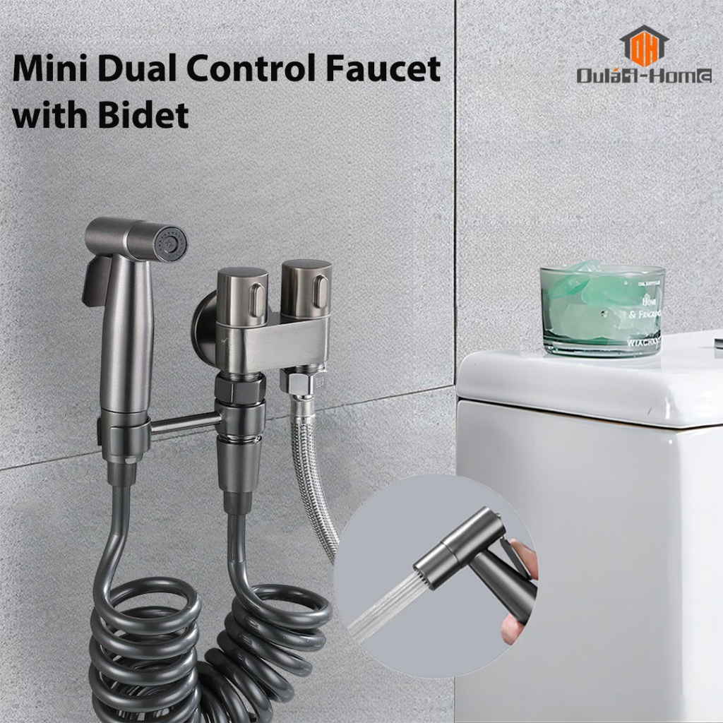 Oulai-Home Bathroom Bidet Set with Two Way Valve Mini 1 in 2 Out Faucet ...