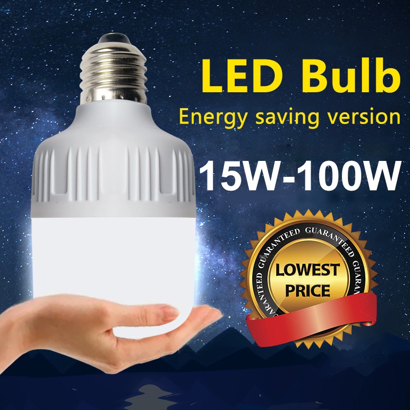 E27 Light Led Bulb 100W/80W/50W/30W/20W/15W White Light Mentol Lamp ...