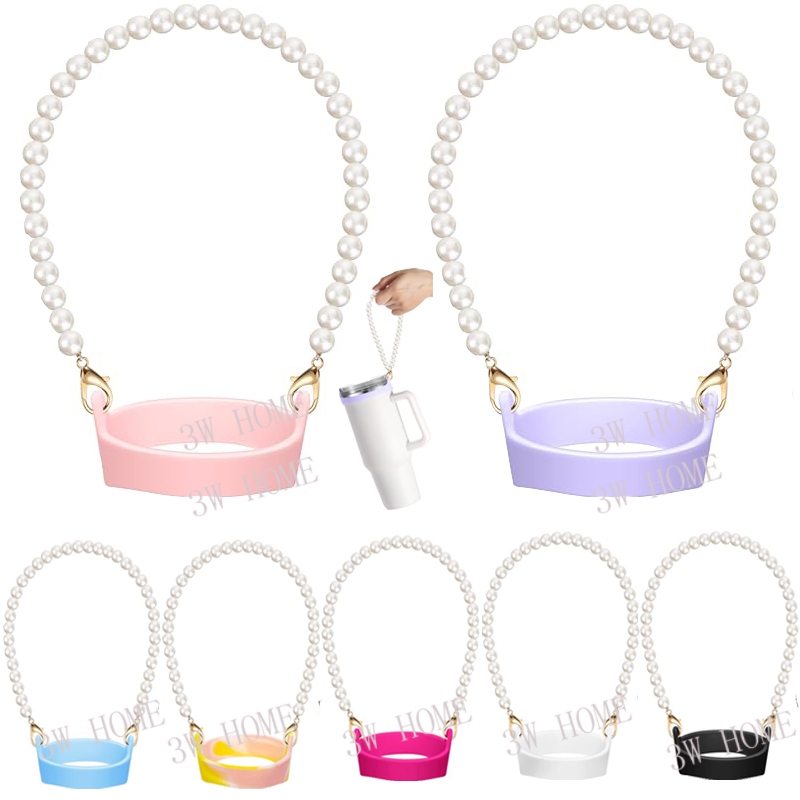 Silicone Water Bottle Holder with Beads Strap Water Bottle Sling Water Bottle Carrier Water ...