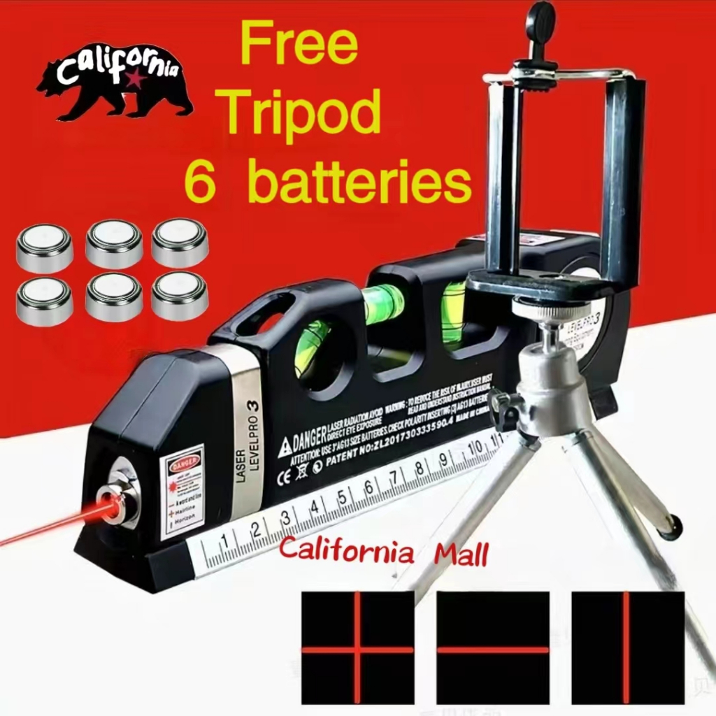 【Free Tripod + 6 Battery】California Laser Level Multifunctional Laser ...
