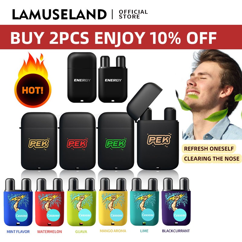 Lamuseland Double Hole Vital Oil Energy Bar Cool Nostril Nasal Inhaler ...
