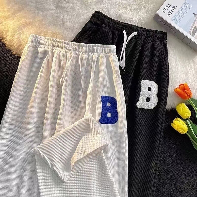 WD slocks pants loose straight cut pants Korean sweatpant wide leg ...