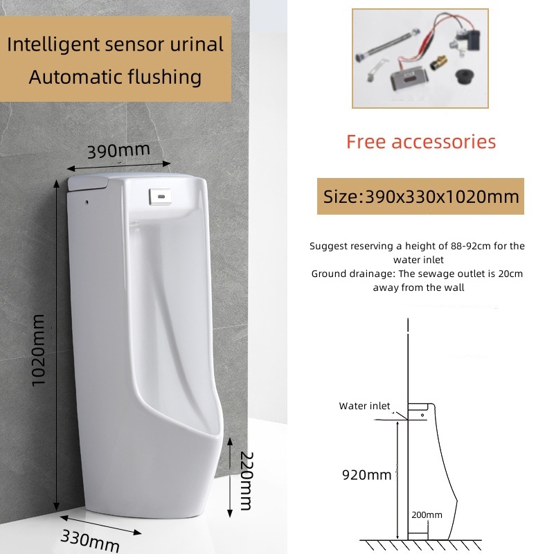 Floor Standing Ceramic Urinal For Men Smart Male Urinal Wall Mounted ...