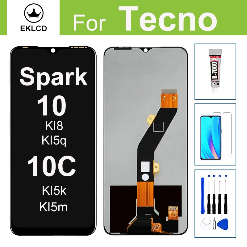 Screen For Tecno Spark 10 10C 5G KI5q LCD Display KI5m KI5K KI8 Touch Panel Digitizer Assembly ...