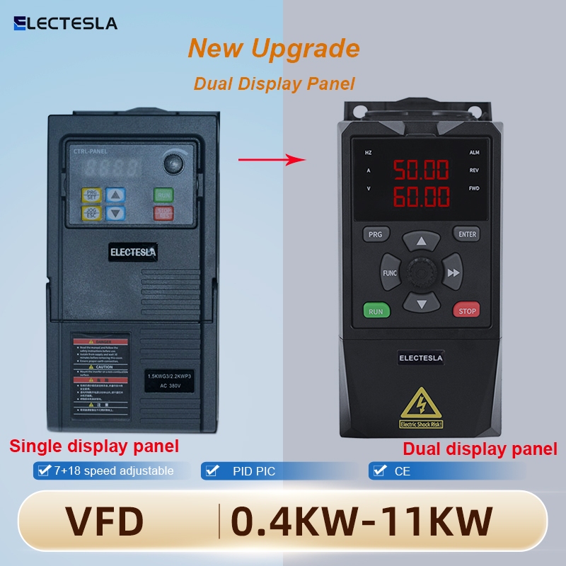 1Phase 3Phase 220V 380V 0.4 - 7.5KW VFD Motor Speed Controller ...