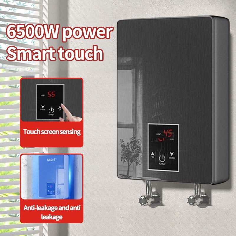 Water heater 6000W Instant Heating for Home electric LCD Touchscreen One-button Startup ...