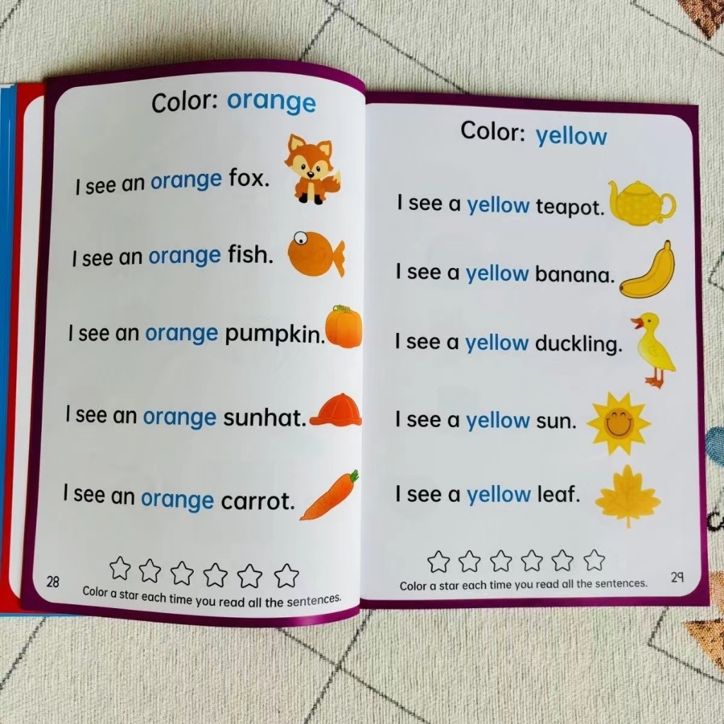 88Pages English Sight Words Sentence Learning Book Children Activity ...