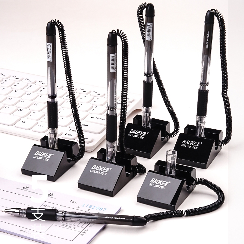 0.5mm Table Top Pen Black Counter Pen Desk Table Pen with String Office ...