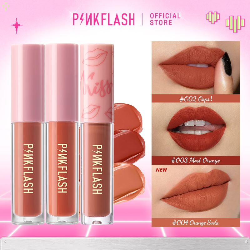 PINKFLASH 3 PCS Lip Set Matte Liquid Soft VE Moisturizing Lipstick Long ...