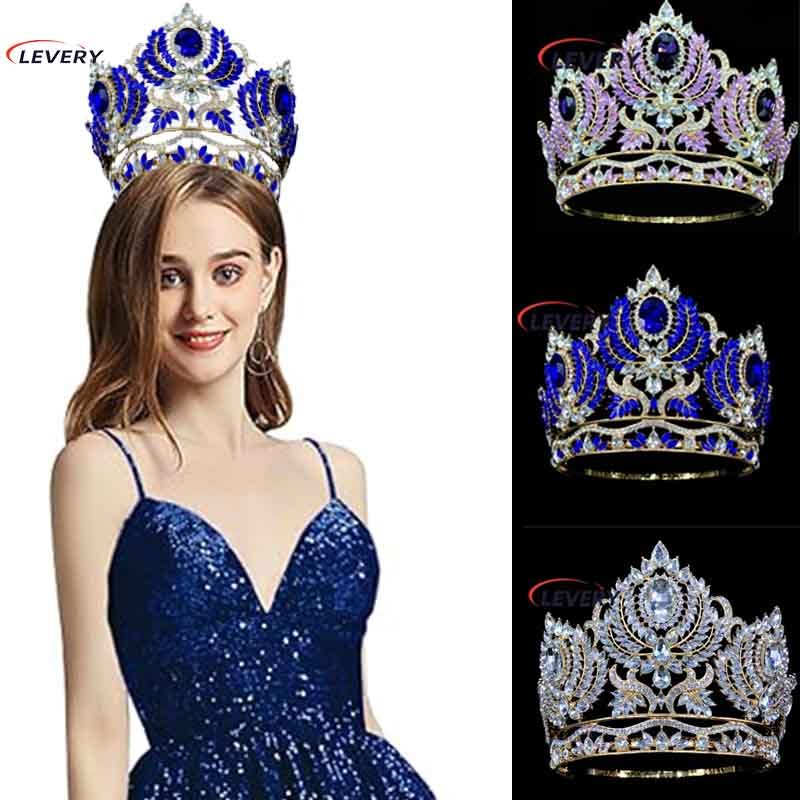 Levery 2024 New Bride Crown Big Beauty Pageant Crown for Queens Baroque ...