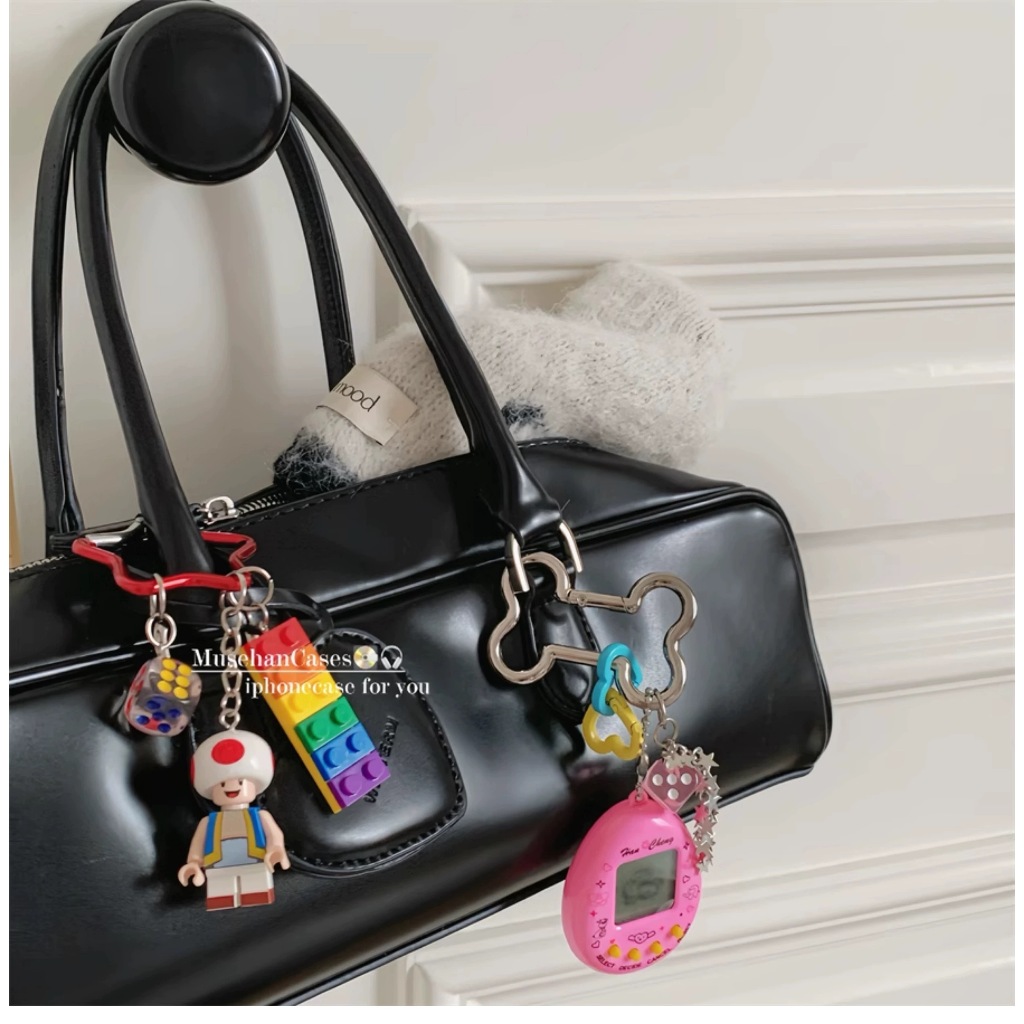 Original Fashionable Retro Motorcycle Bag Pendant miu Style Keychain ...