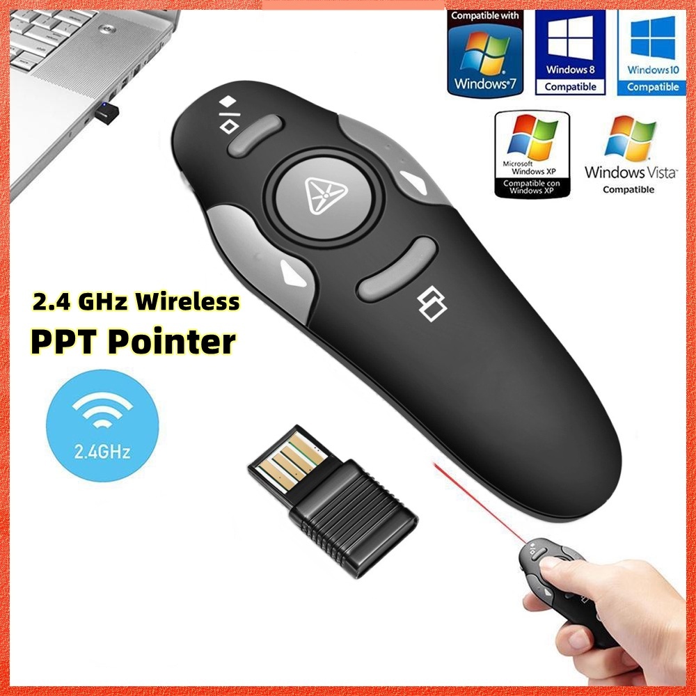 2.4GHz Wireless USB PPT Pointer Clicker Presenter Remote | Shopee ...