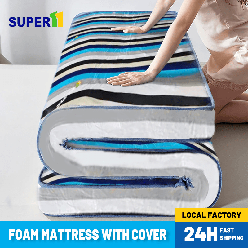 SUPER11 Foam Mattress Foldable Thicken Matress with Cover Ready Stock ...