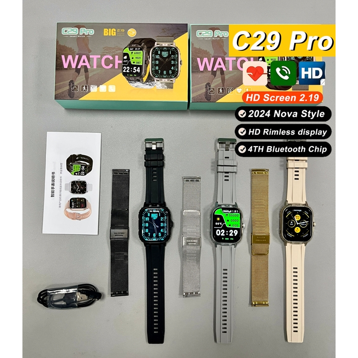 C29 Pro 2024 New Smart Watch 2.19 inches 49mm Double strap Waterproof Men Women Fitness Heart ...