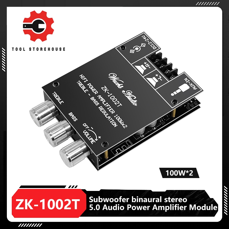 Zk-1002T 2-Channel 2X100W Bluetooth 5.0 Digital Audio Amplifiers Board ...