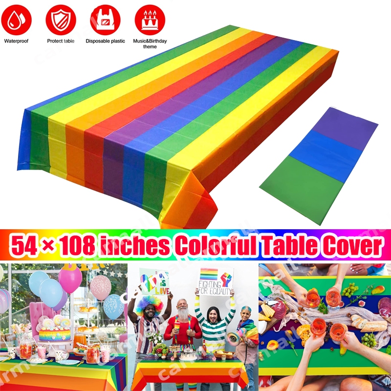 Rainbow Table Cover Rainbow Rectangular Rainbow Decorative Table Cloth ...