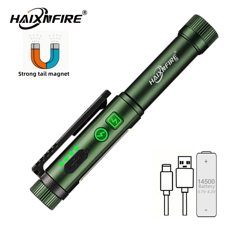 HaixnFire P26 Mini Flashlight Type-C Rechargeable Flashlight Portable ...