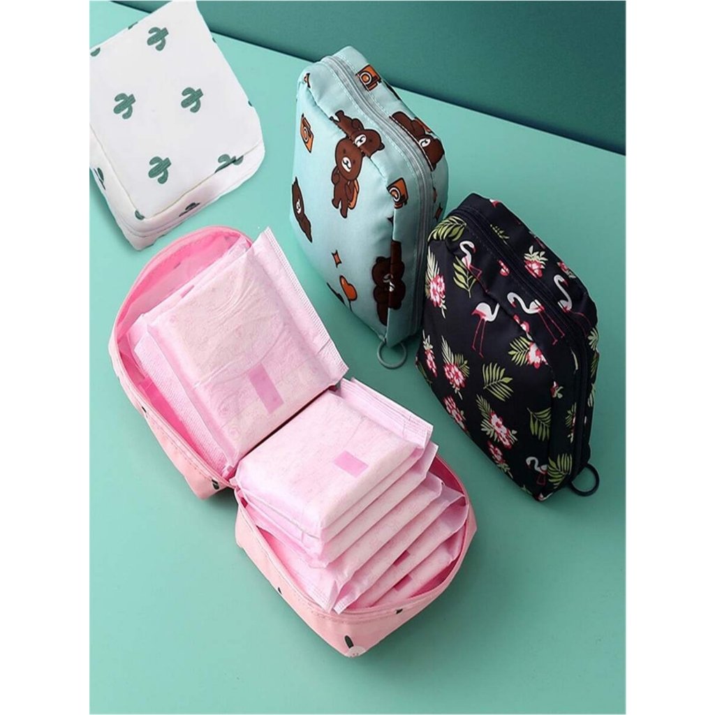 1pc Sanitary Pads Storage Bag Portable Pouch Large Capacity, Cute ...