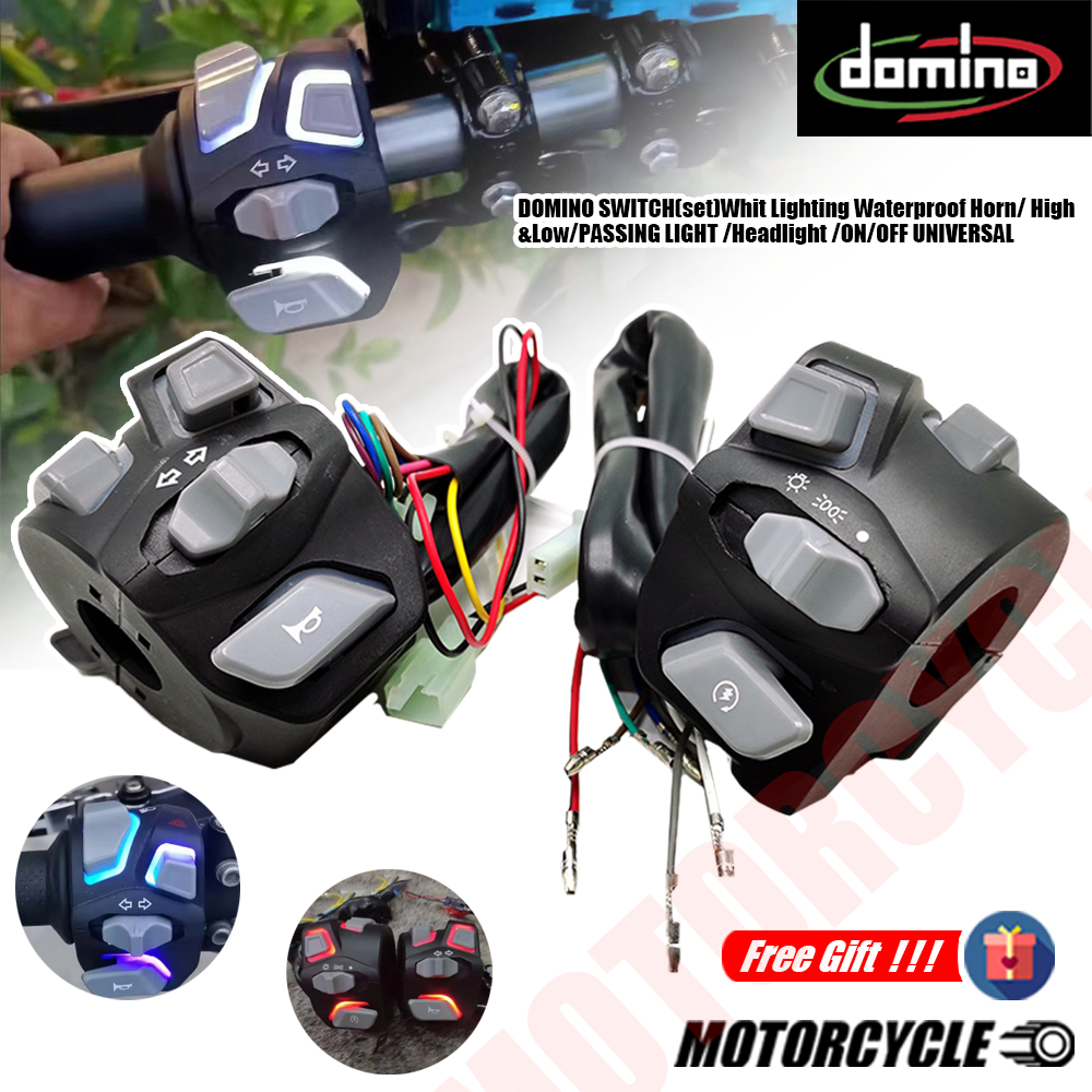 DOMINO SWITCH(set)Whit Lighting Waterproof Horn/ High&Low/PASSING LIGHT ...