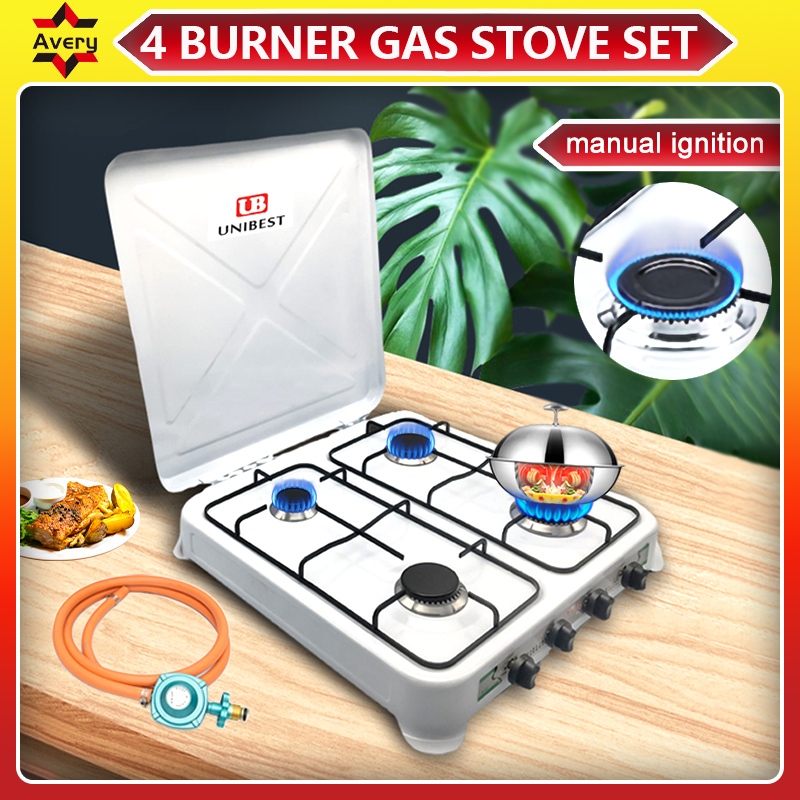 Heavy duty Gas Stoves With cover 4 Burnercs Stainless Steel Stove ...