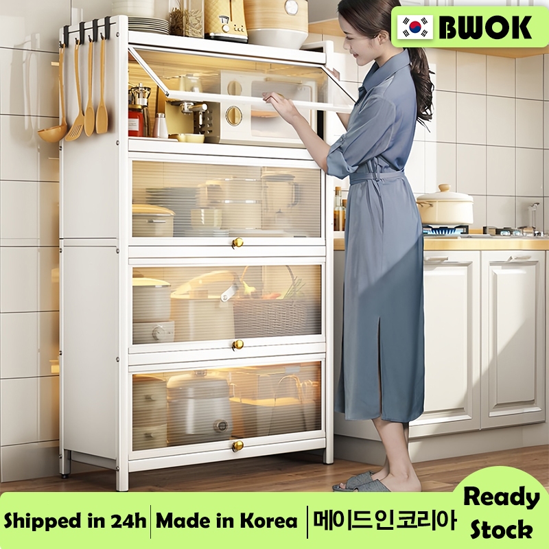 【High-quality】Kitchen Rack Dustproof Storage Cabinet Food Storage ...