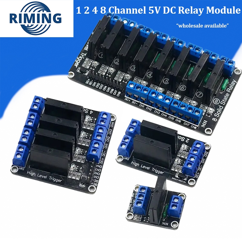 1 2 4 8 Channel 5V DC Relay Module Solid State High Level SSR AVR DSP ...