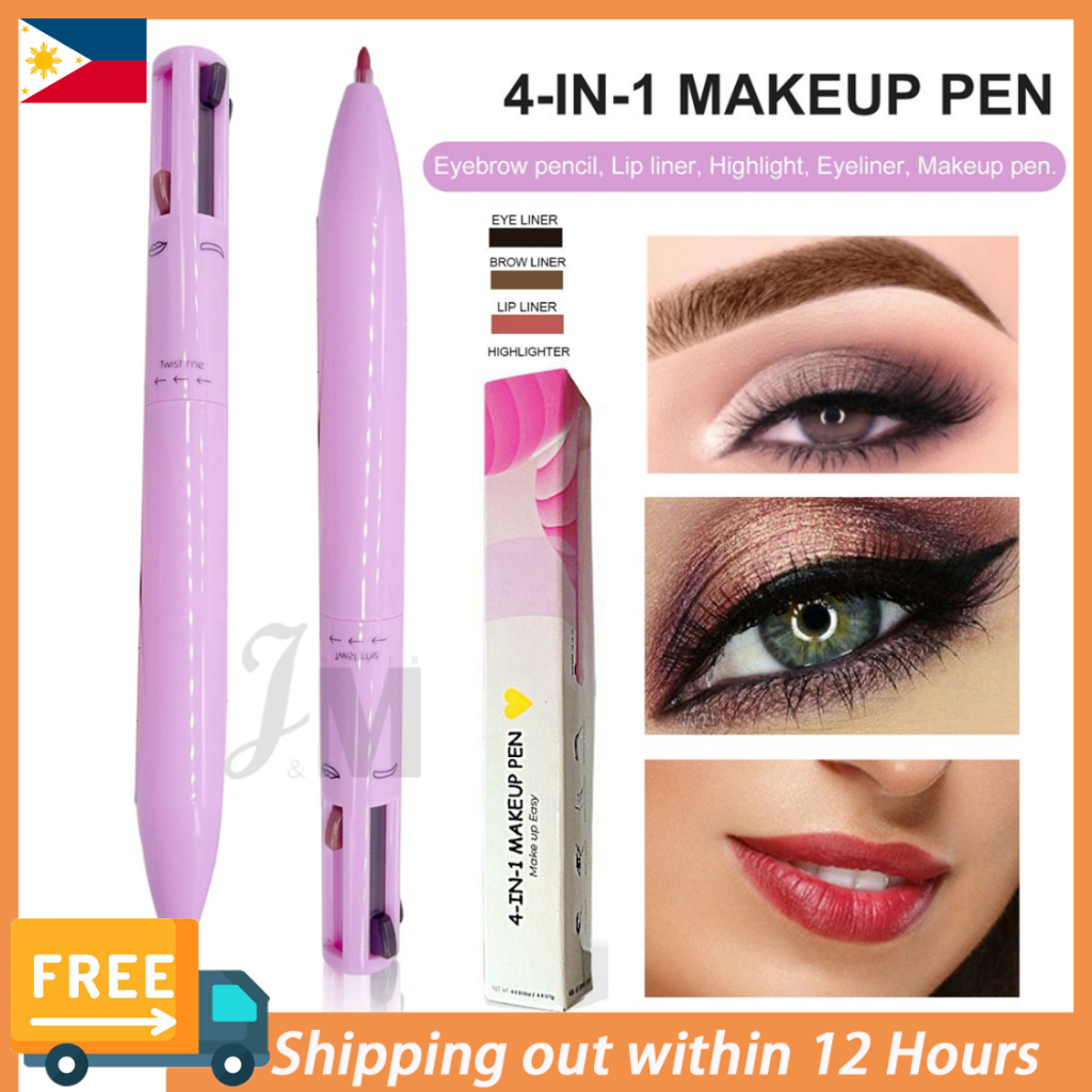 (Local seller) 4-in-1 Makeup Pen Touch Up Pen Makeup Eyebrow Pencil ...