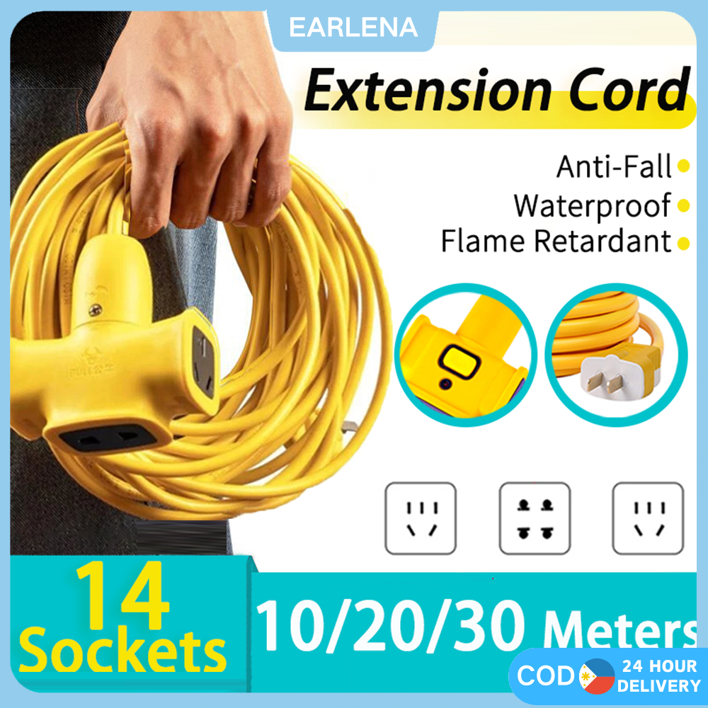 Extension Cord Socket With Cable Extra-long 10/20/30 Meters Extension ...