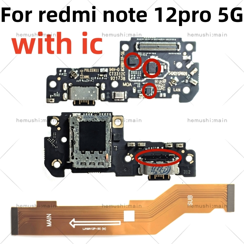 USB Charging charger port board For redmi note 12pro 5G Mainboard Flex ...