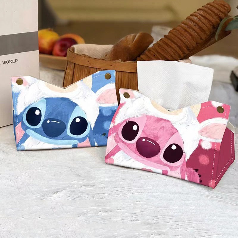Anime Disney Stitch Drawer Box Household Cartoon Leather Tissue Box ...