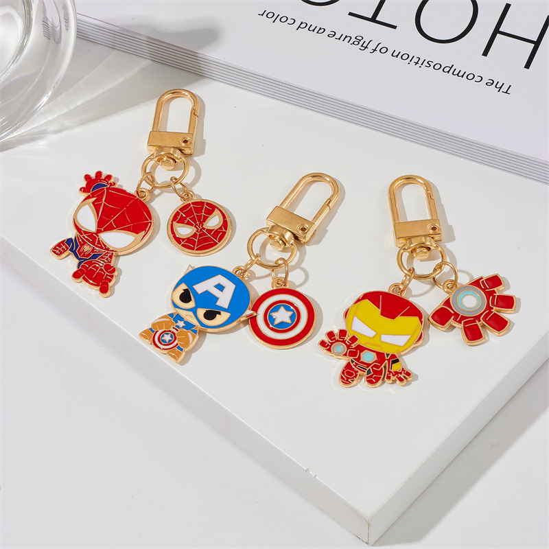 XiaoboACC Women and Men Cartoon Avengers Keychains DIY Creative Captain ...
