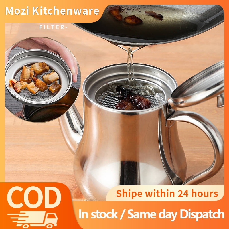 Stainless Kitchen Oil Storage Container Household Oil Strainer ...