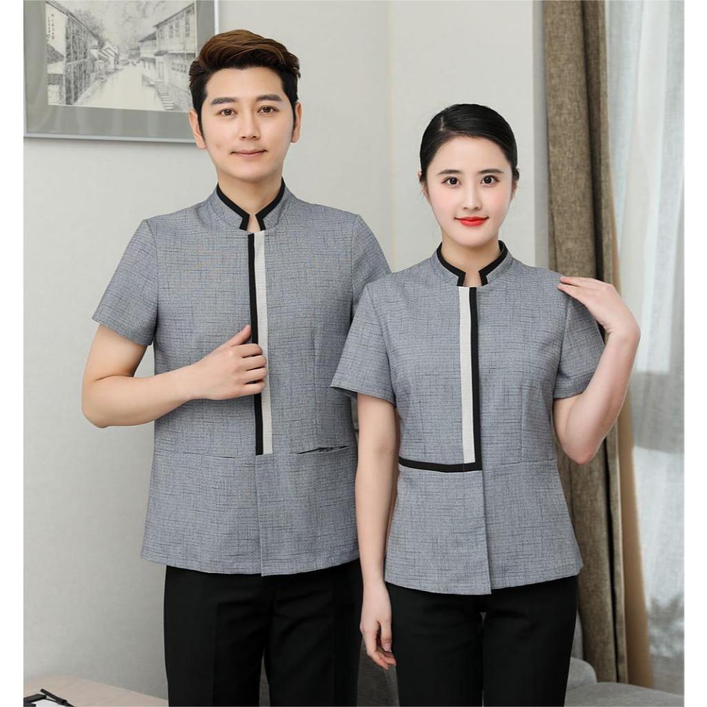 Short-Sleeved Work Clothes Housekeeping Cleaner Uniform Summer Guest ...