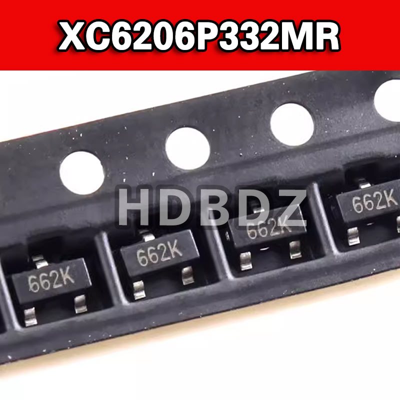 100pcs XC6206P332MR 3.3V 662K SOT23 Voltage Regulator Chip IC SMD ...