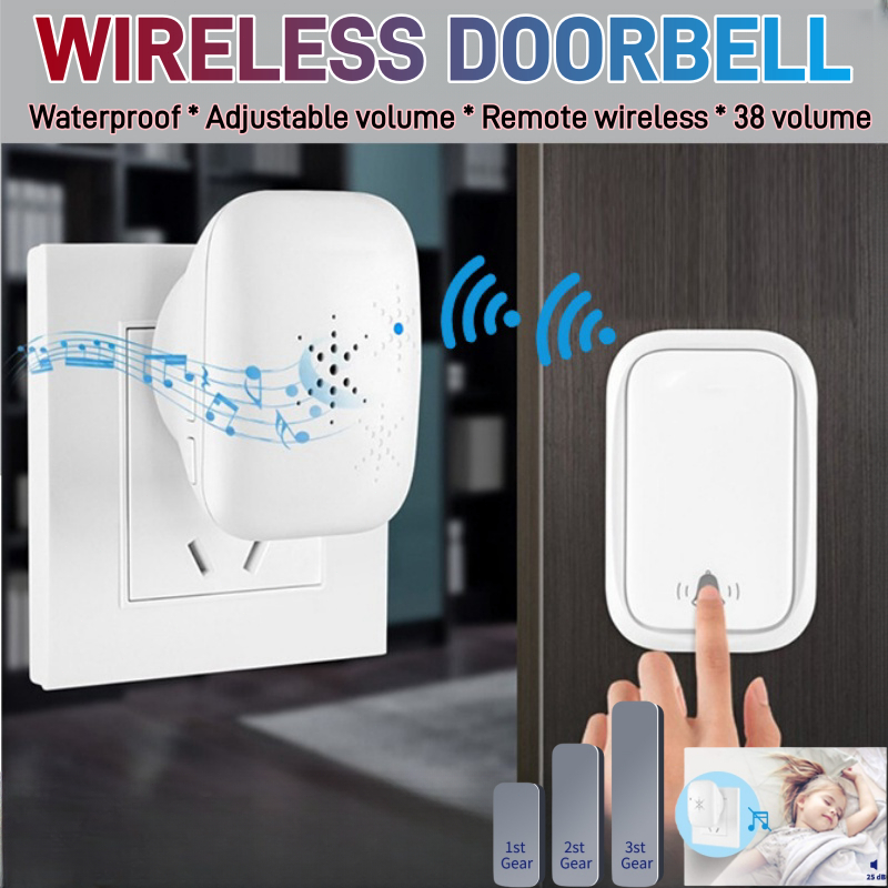 Wireless Doorbell No Battery required Waterproof Self-Powered Door bell ...