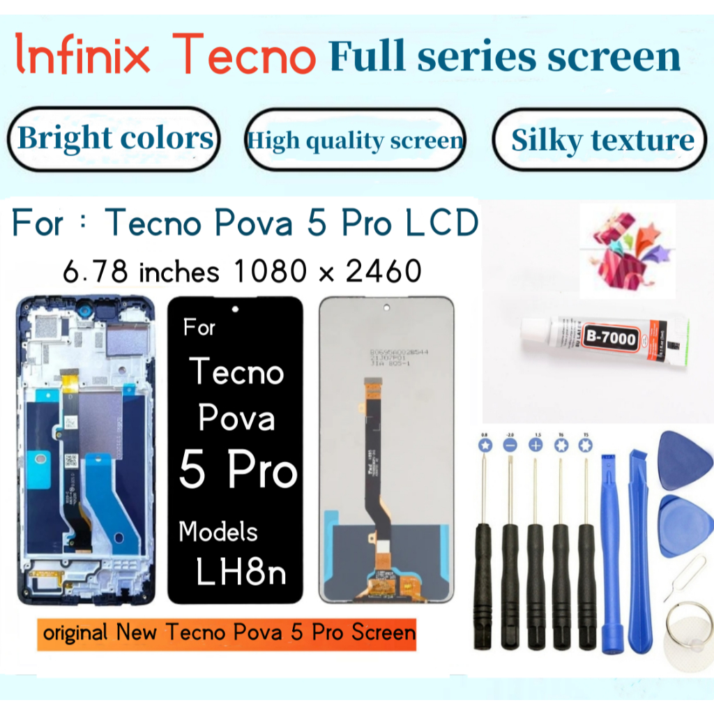 original Brand New Tecno Pova 5 Pro LCD Touch Display For 5 LH8n ...