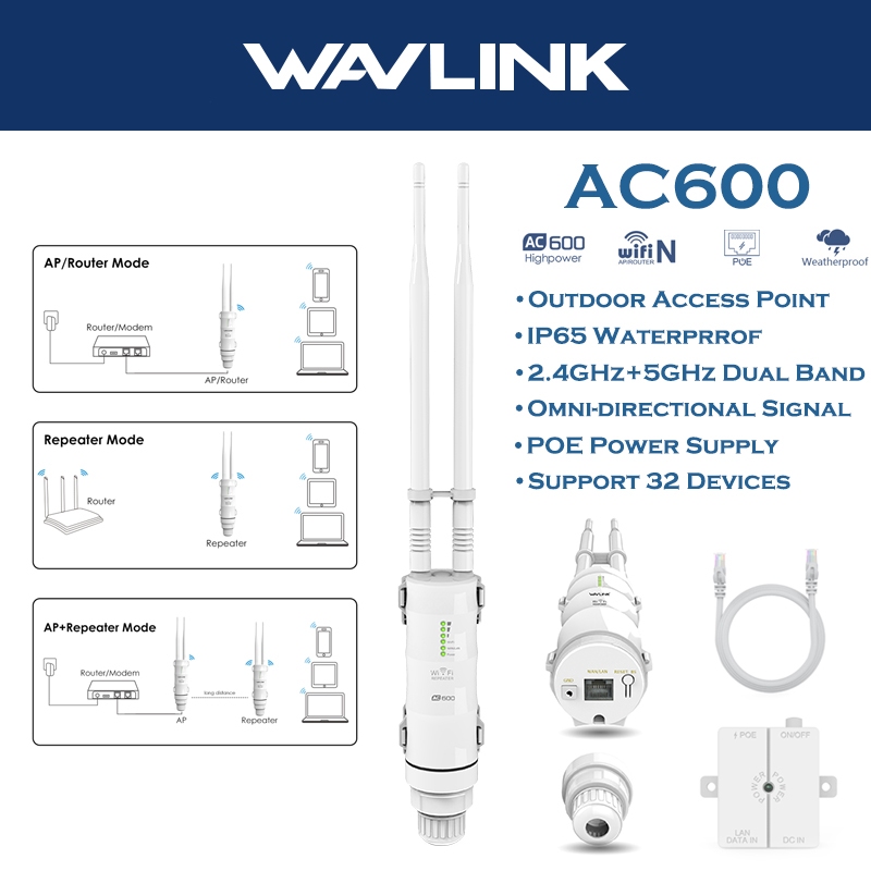 WAVLINK 600Mbps Outdoor Access Point For Piso Wifi Wireless Range ...