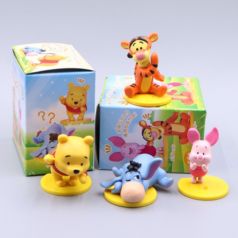 4Pcs/Set 3-6cm Anime Cartoon Winnie the Pooh Figure Tigger Pooh Bear ...