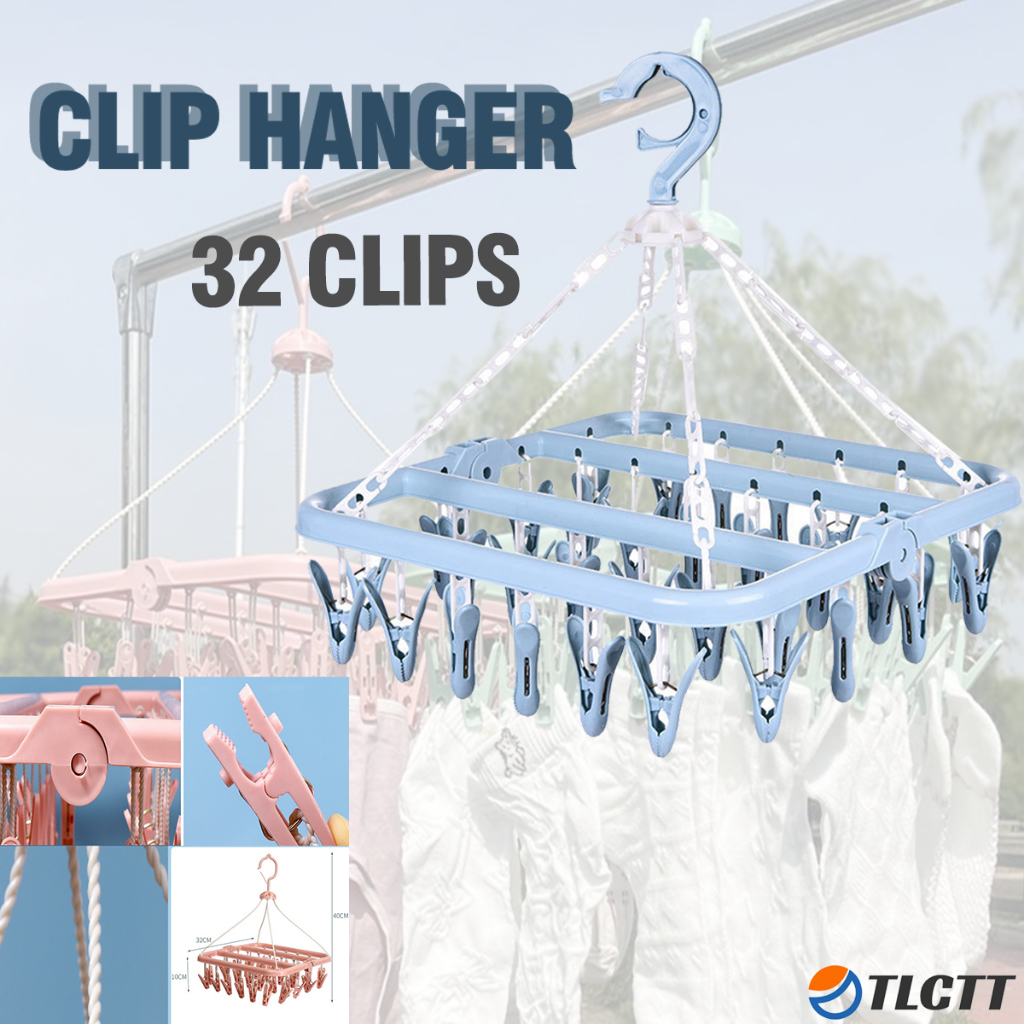 32 Clip Space Saving Storage Drying Racks Non Slip Creative Plastic ...