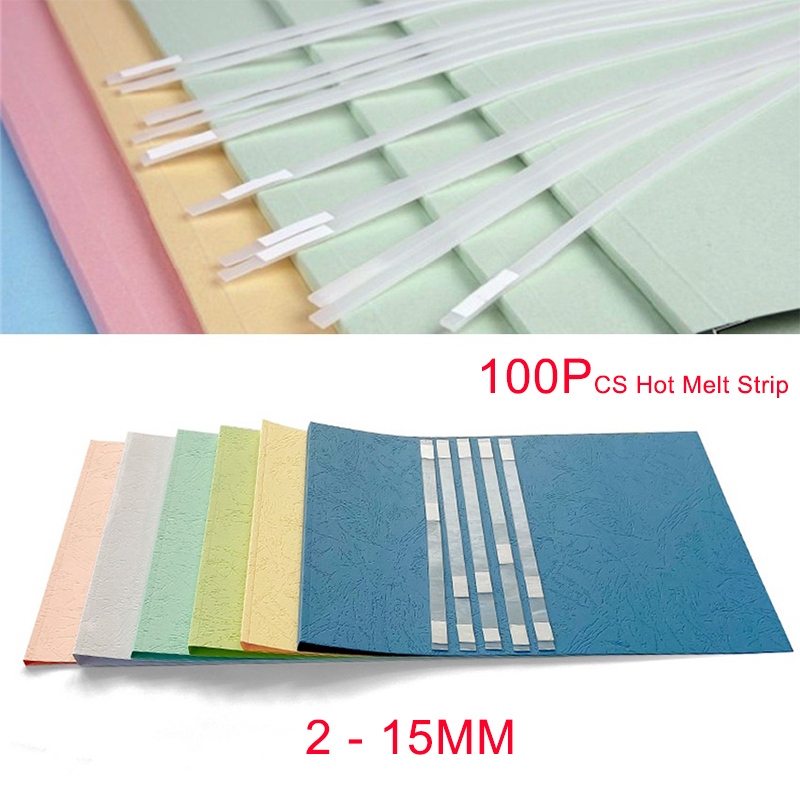 100Pcs Hot Melt Strip 2 - 15mm Glue Binding Machine Film Contract ...