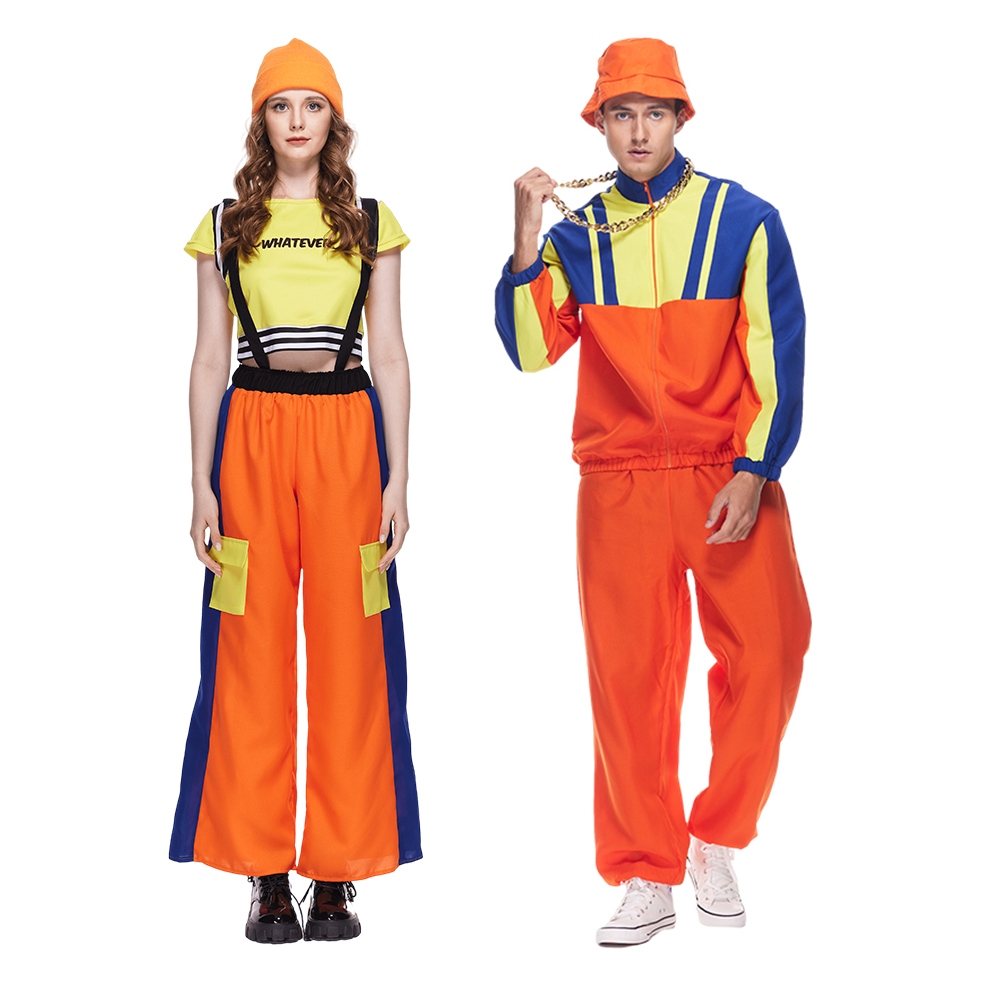 COD Women Fashion Hip-Hop Rapper Costume Couple 80s 90s Track Suit ...