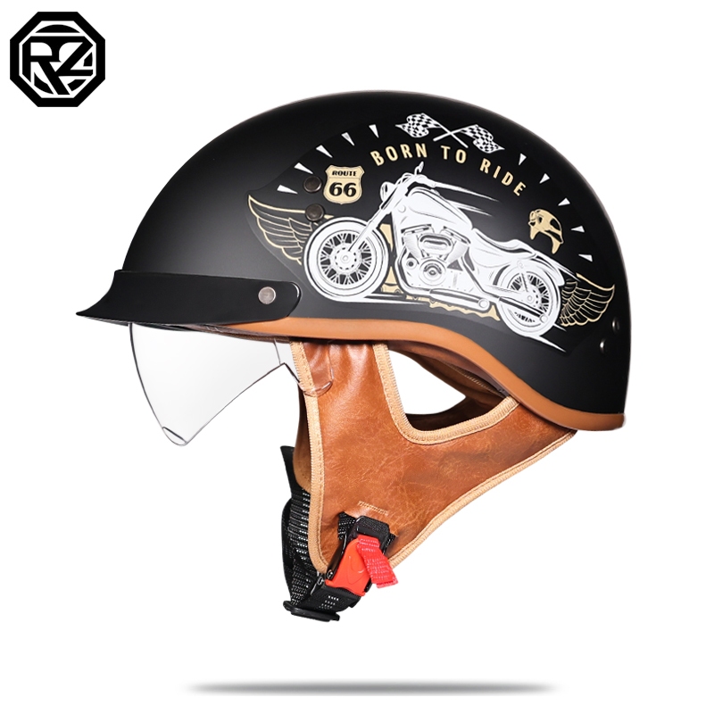 ORZ Motorcycle Helmet Half Face Motor Vintage Harley | Shopee Philippines