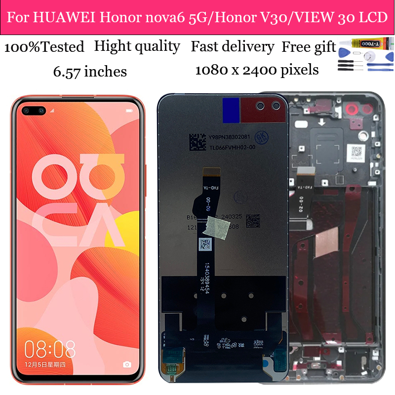 AMOLED For Huawei nova 6 5G/VIEW 30/ V30 LCD Display Touch Screen Digitizer Replacement | Shopee ...