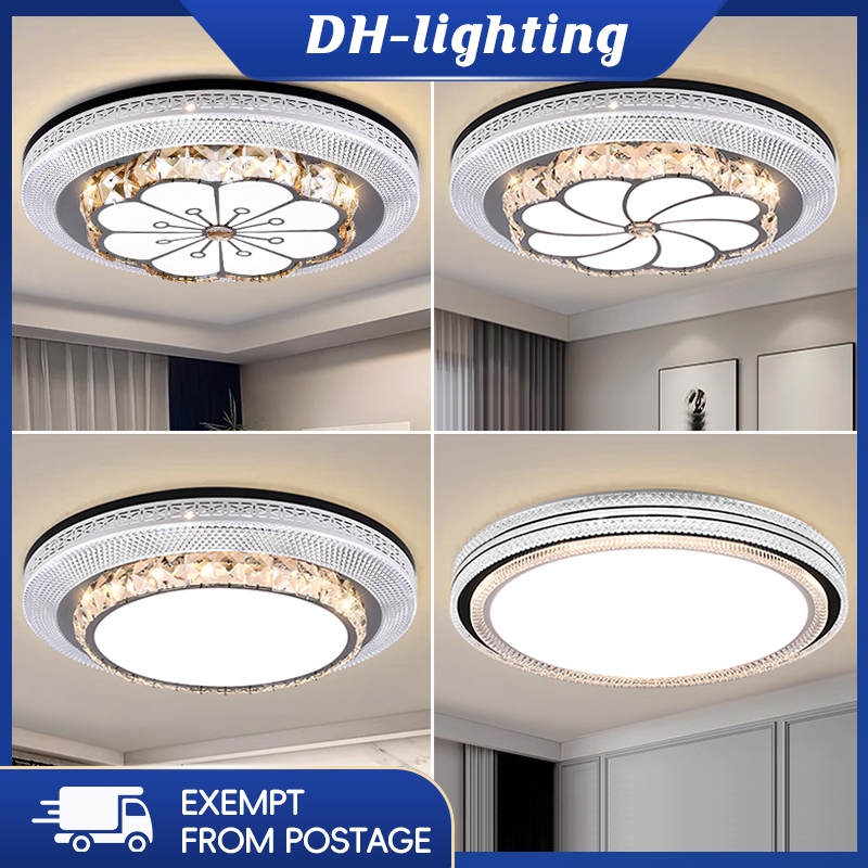 Crystal lamp living room light bedroom lamp modern circular three color ...