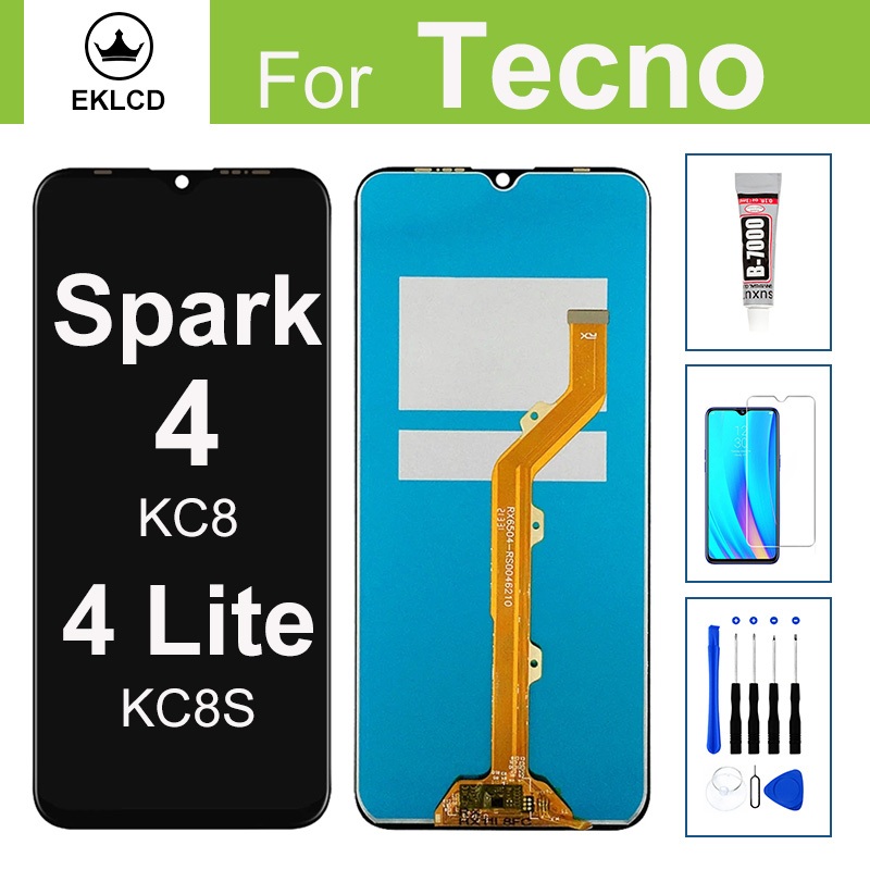 For Tecno Spark 4 KC2 KC8 LCD Display Spark4 Lite KC8S Touch Screen ...