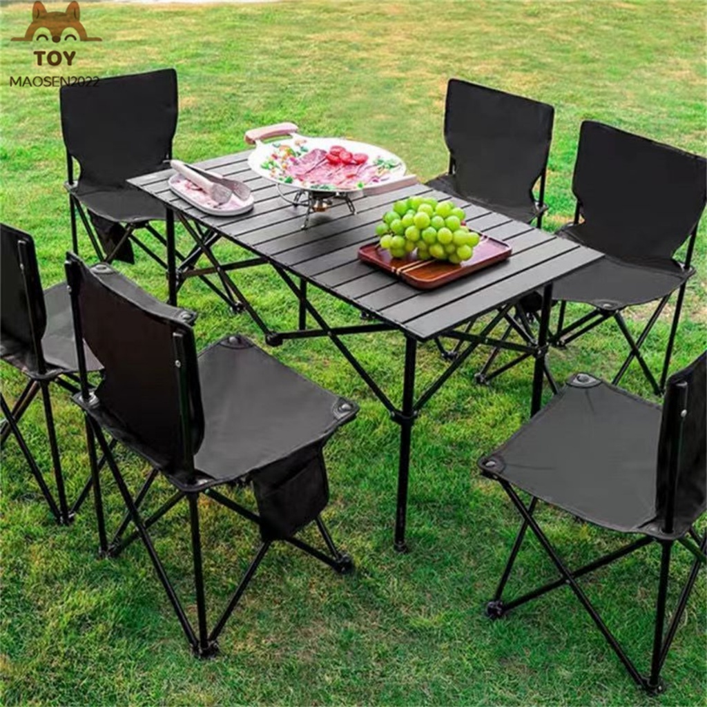 Portable Camping Table and Chairs Set - Large Aluminum Alloy Table for ...
