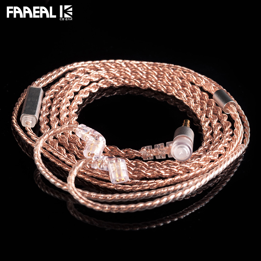 FAAEAL KBEAR Earphone Upgrade Cable 4N 4 Core Oxygen-free Copper HiFi Sound Earbuds Replace Wire ...