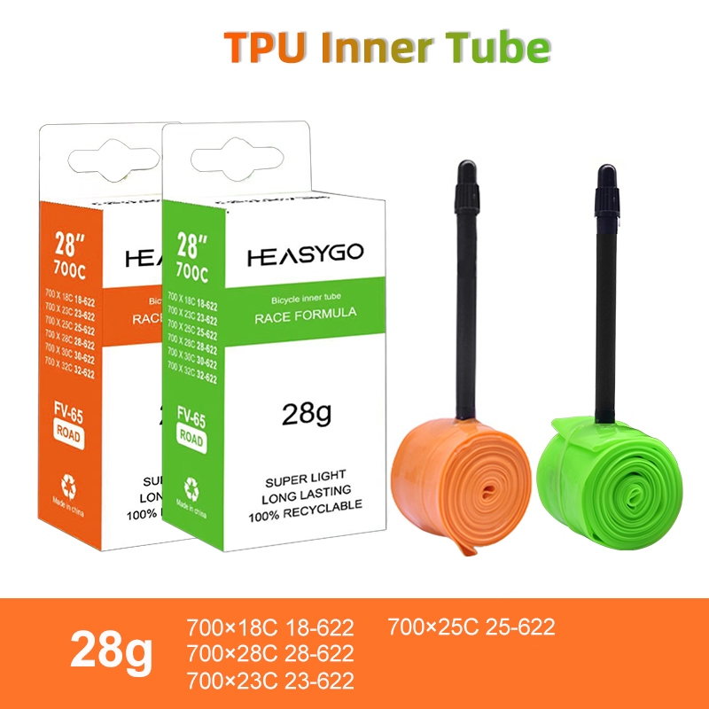 Heasygo Ultralight TPU Inner Tube 700x18 23 25 28c Road Bike Inner Tube ...
