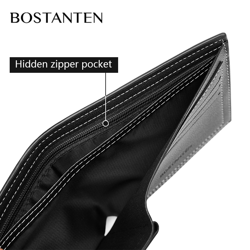 Bostanten Horizontal Stripes Wallet For Men Classic Leather Holder ...