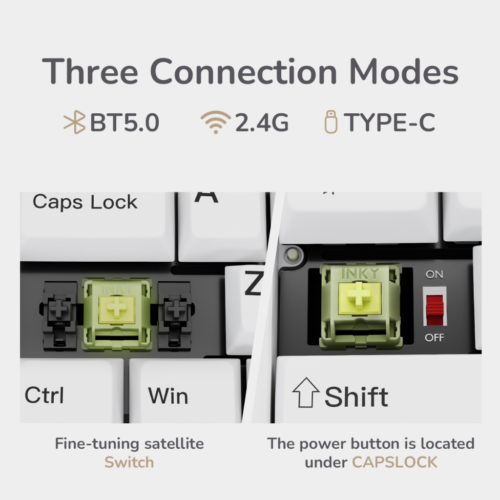 ElecFox INKY 75 Aluminum Full Build Mechanical Keyboard 75% Layout ...
